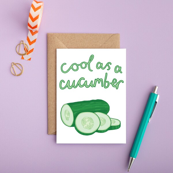 Cucumber Thank You Card - Etsy