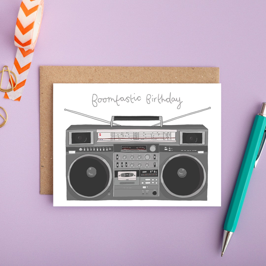 Boombox Birthday Card Male Birthday Card Hip Hop Birthday Music ...