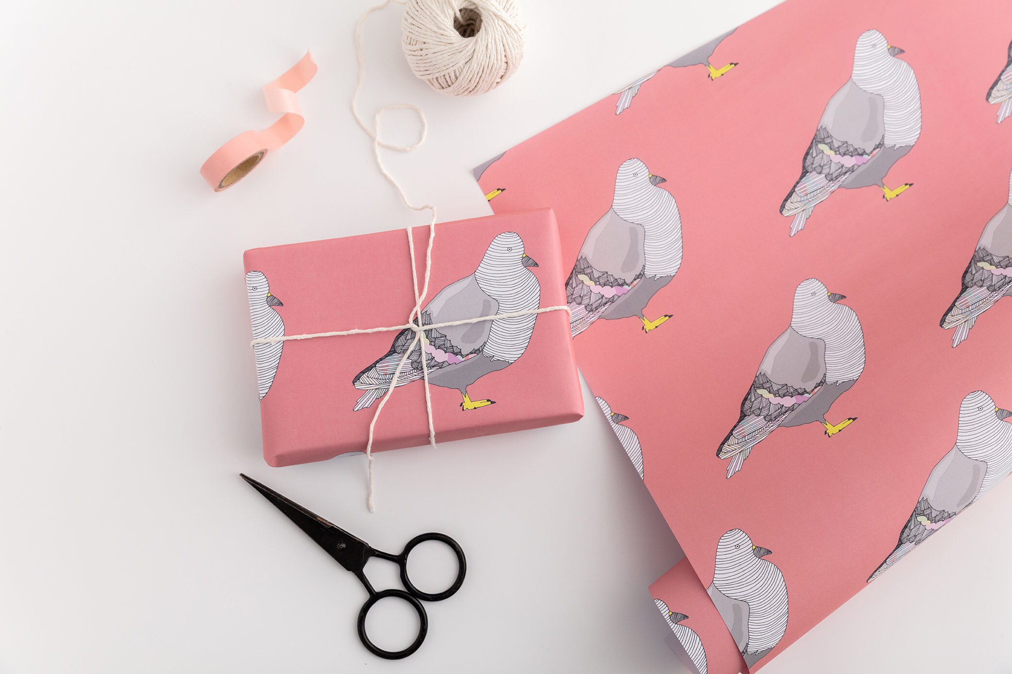 Pigeon Wrapping Paper Birthday Wrapping Paper Gift Wrap - Etsy UK