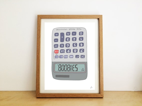 A4 Illustrated Print Calculator Hand Drawn Print Boobies - Etsy