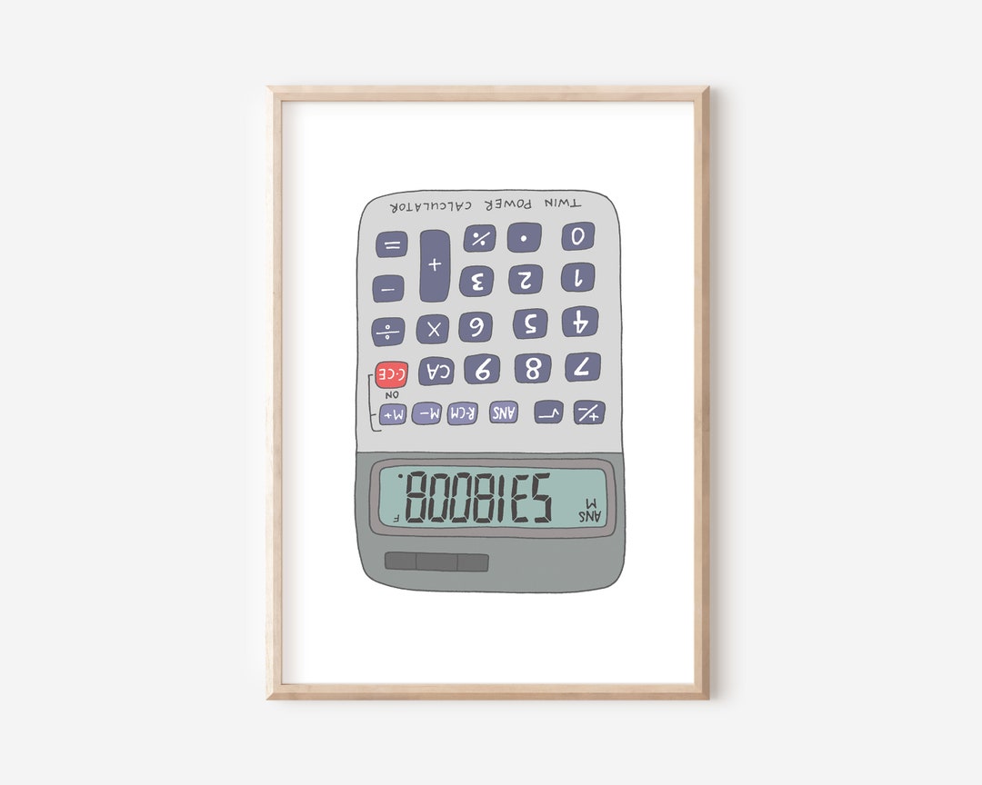 Boobies Calculator Print | Funny Art Print | Living Room Wall Art ...
