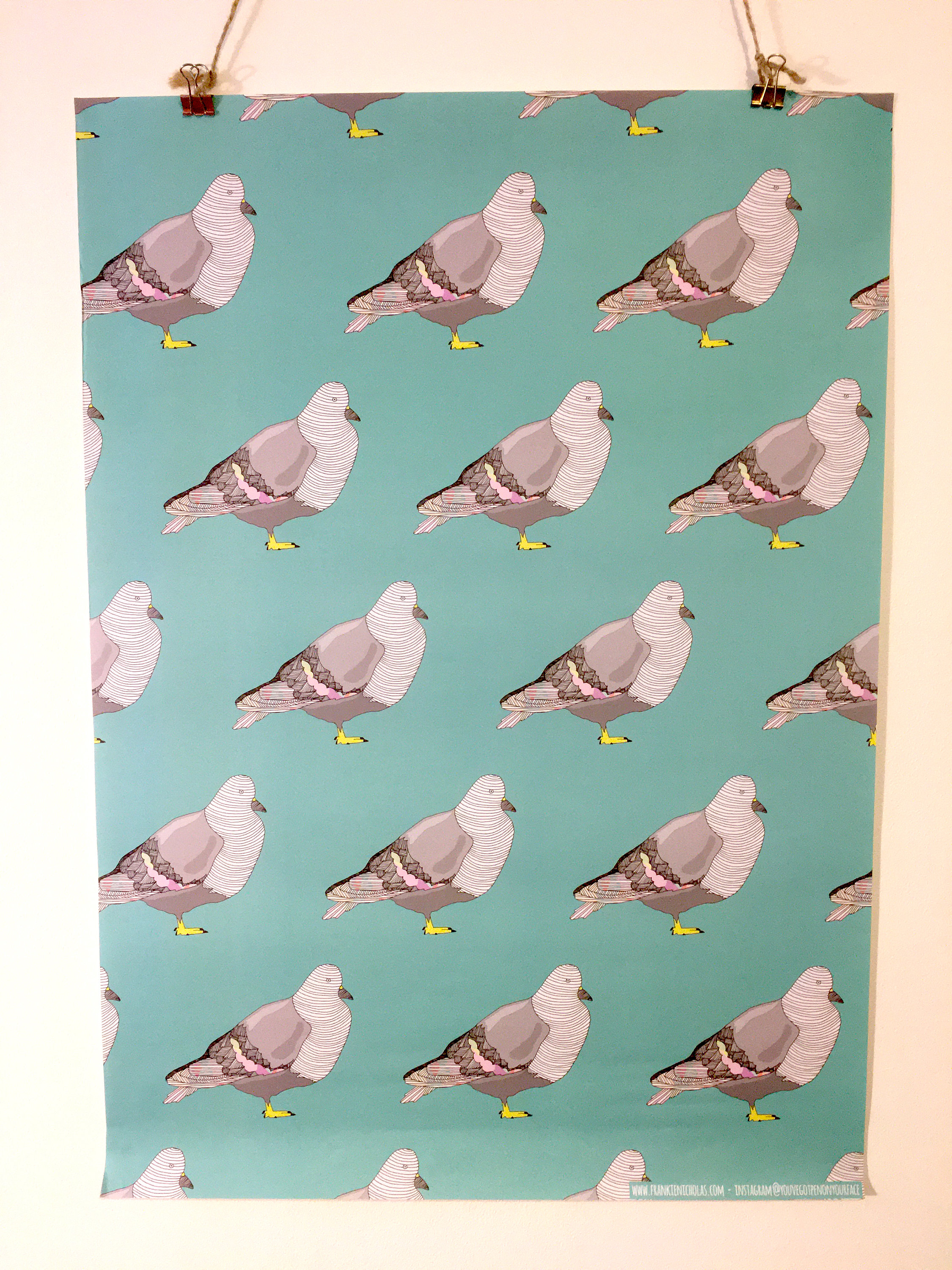 Pigeon Wrapping Paper Birthday Wrapping Paper Gift Wrap | Etsy UK