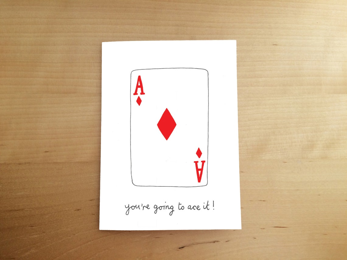 Ace It Good Luck Card You Can Do It Card Exam Card Job - Etsy