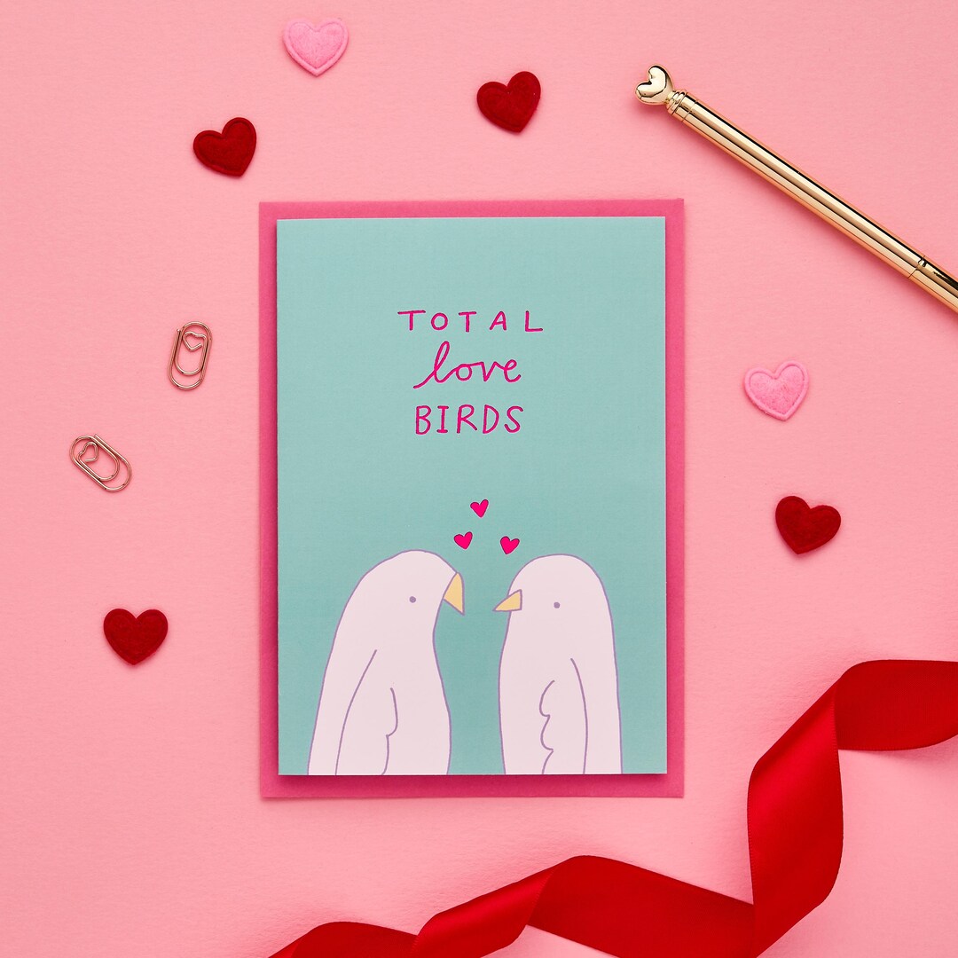 Total Love Birds Wedding Card | Cute Anniversary Card | Love Birds Card ...