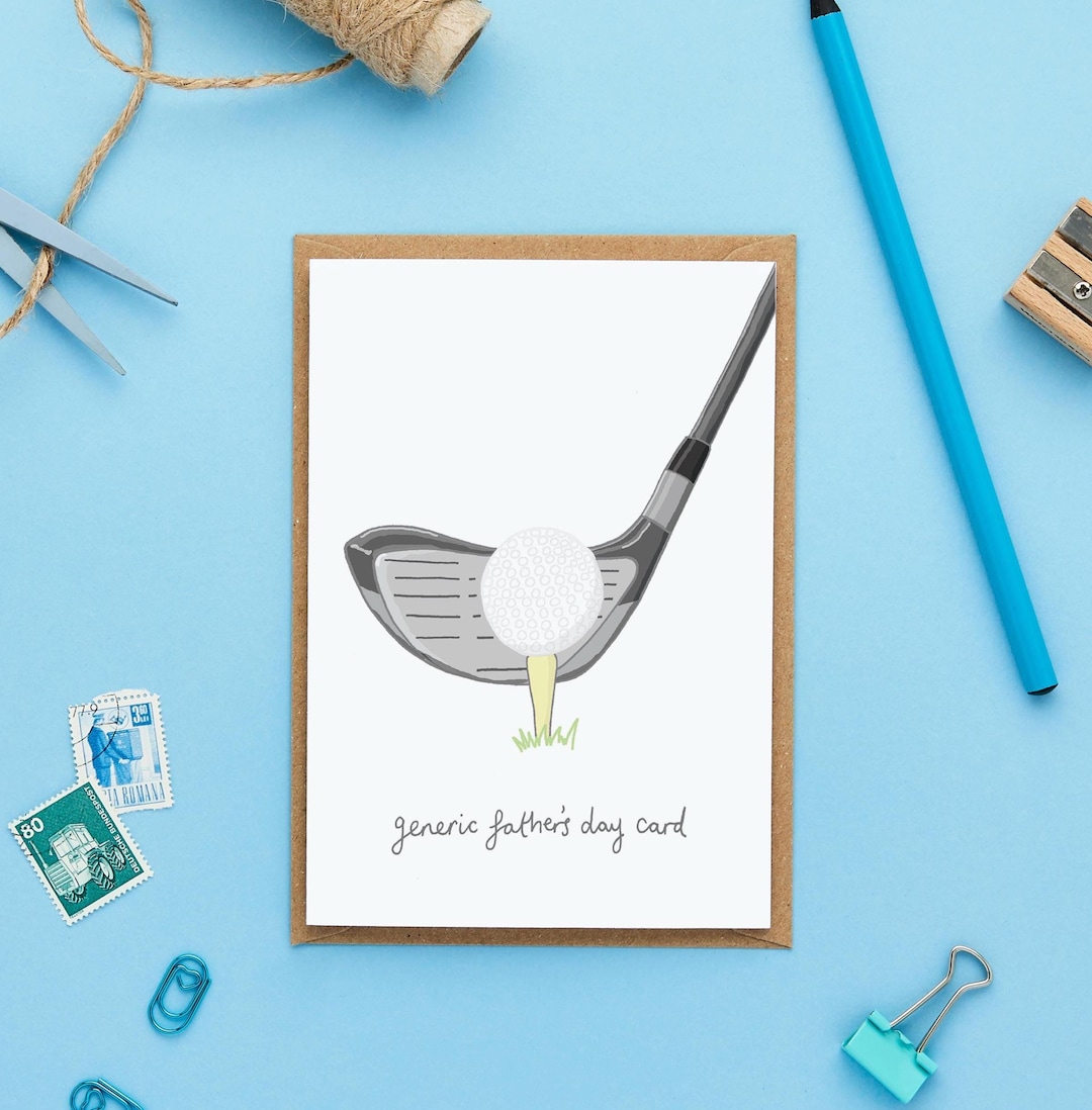 Funny Father’s Day Golf Card | Generic Dad Card With Golf Illustration ...