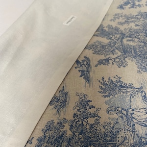 Blue Toile Throw, French Vintage Bedding, Farmhouse Linen, Toile Du ...
