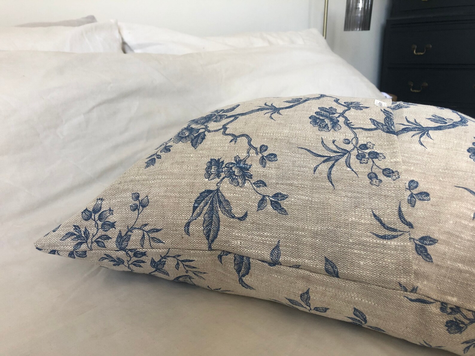 French Country Pillow Covers Vintage Linen Bedding Blue - Etsy