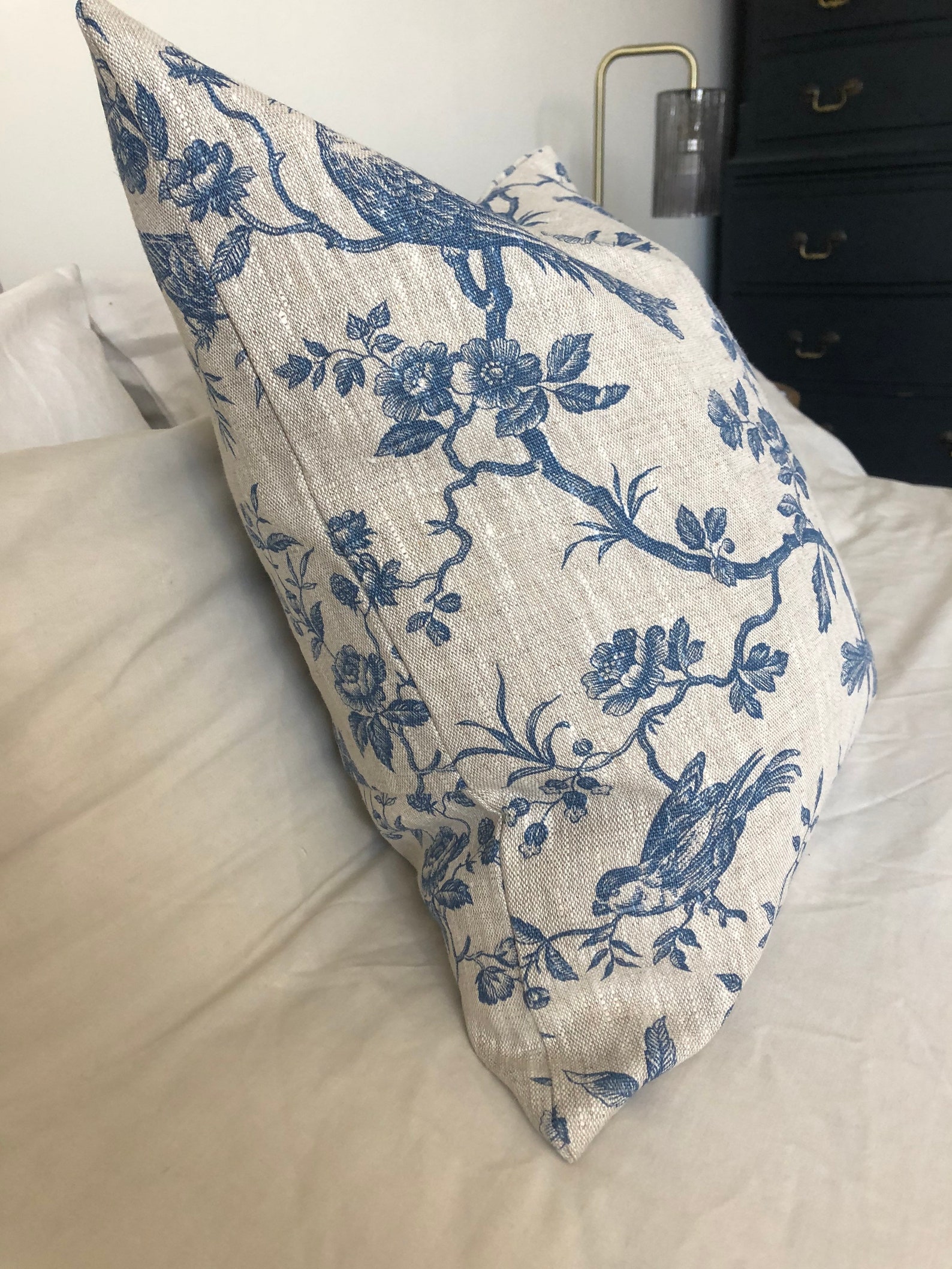 French Country Pillow Covers Vintage Linen Bedding Blue - Etsy