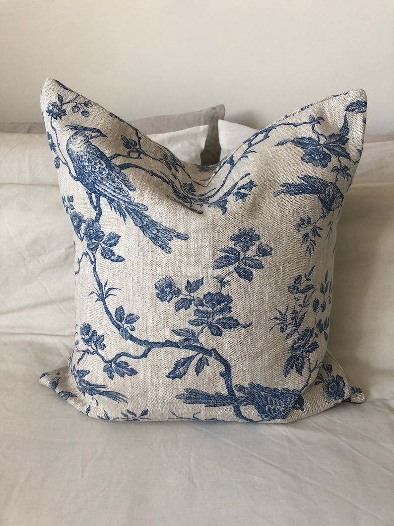 French Country Pillow Covers Vintage Linen Bedding Blue - Etsy