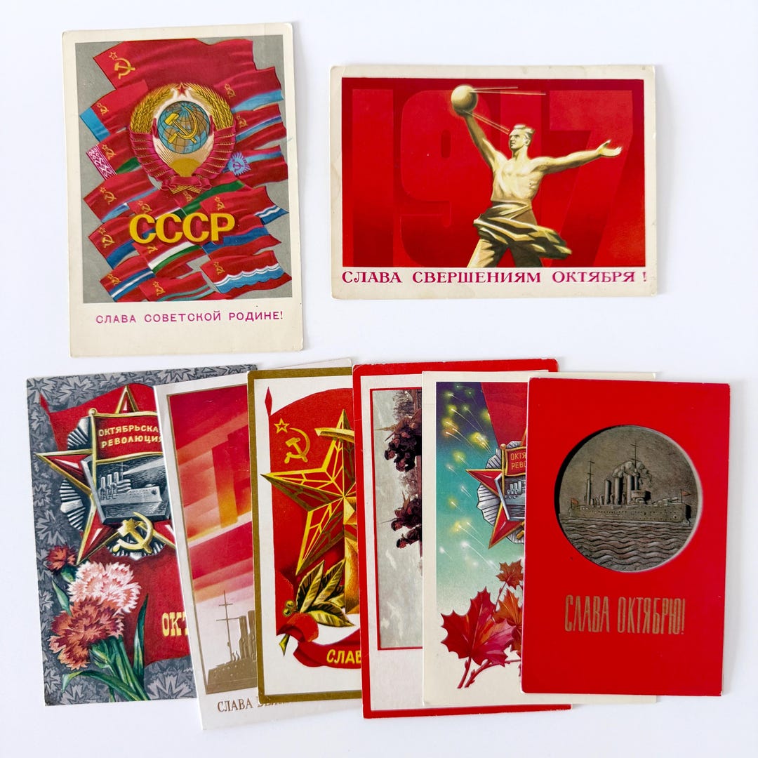Vintage Soviet October Revolution Postcards – USSR History Memorabilia ...