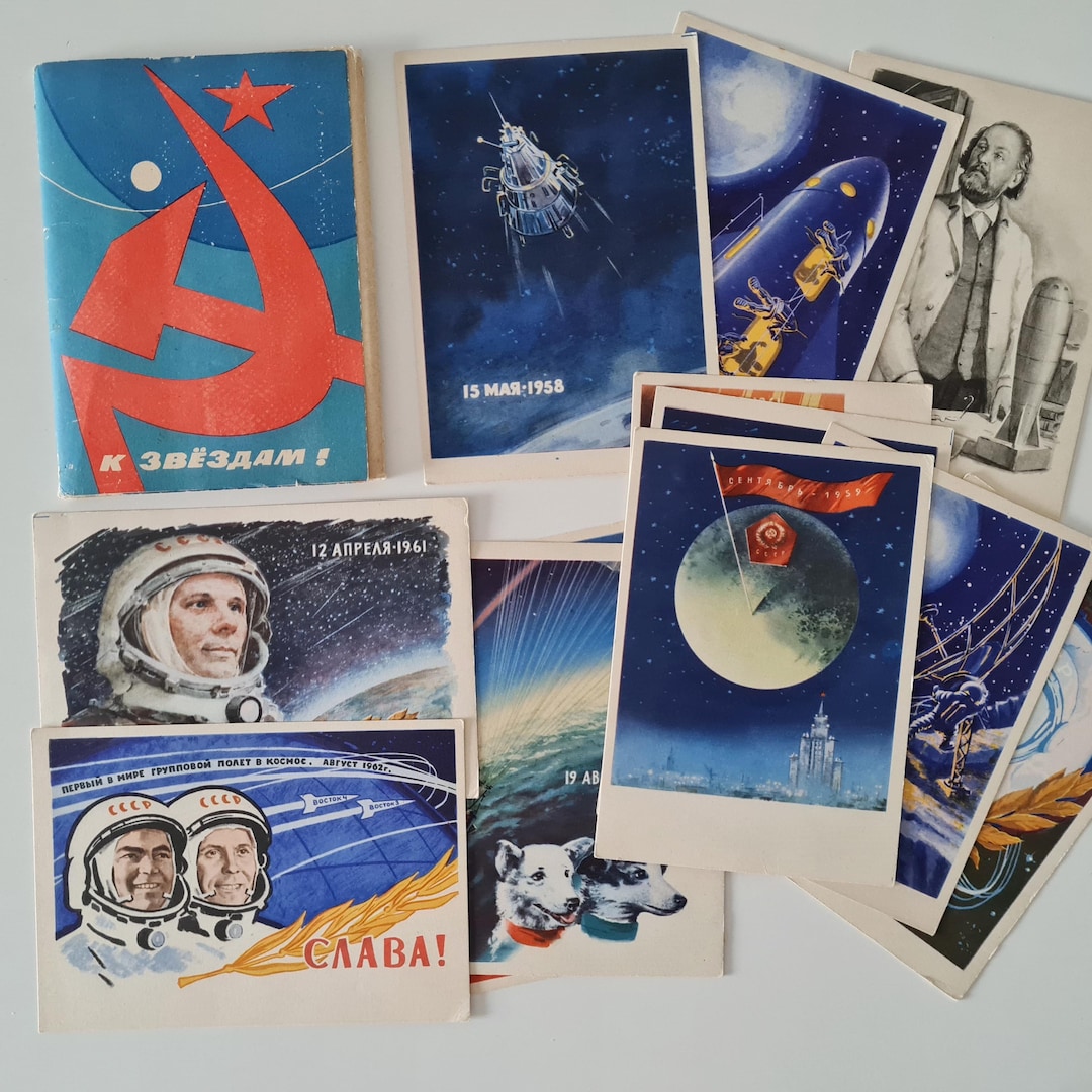 Soviet Space Postcard Set, Rare Vintage USSR Postcards 1962, Russian ...