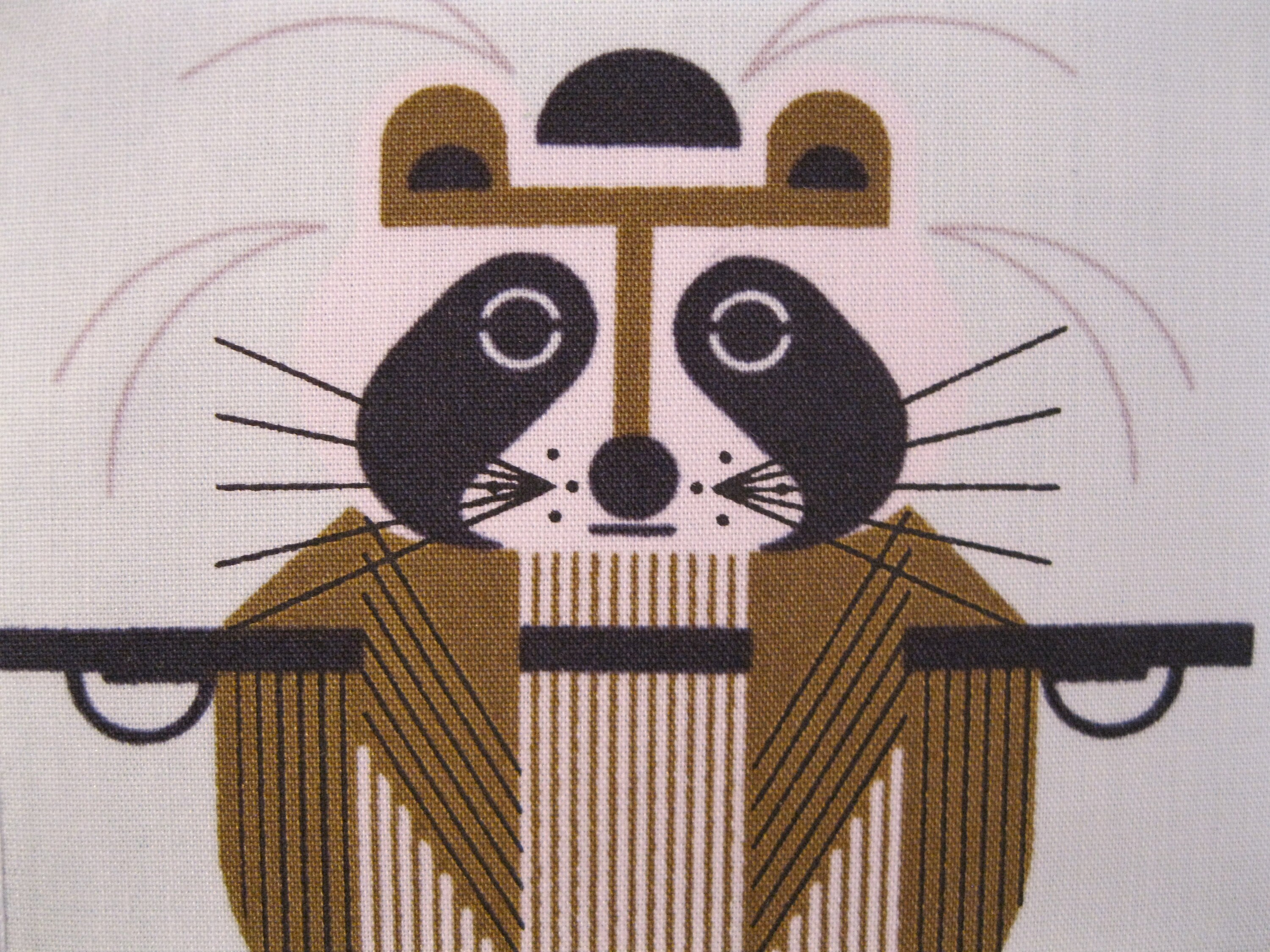 4 Charley Harper Raccoon Fabric Note Cards FREE SHIPPING Set Raccrobat ...