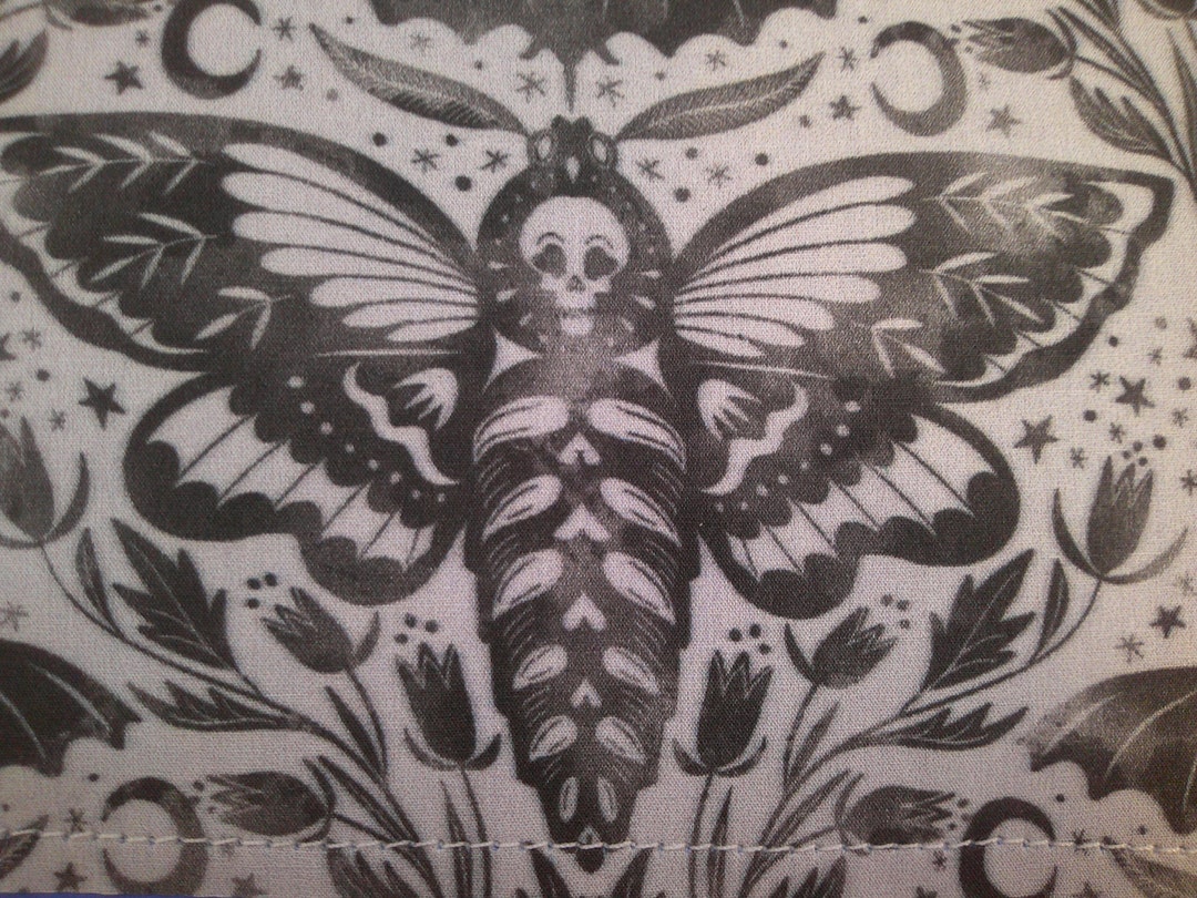4 Death's Head Hawkmoth Halloween Fabric Note Cards Free Shipping Skull ...
