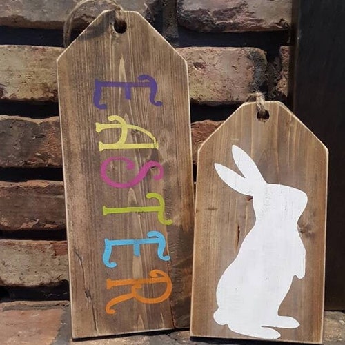 Rustic Easter Bunny Sign Farmhouse Easter Decor - Etsy