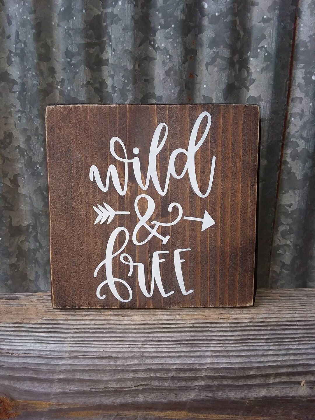 Mini Wood Block Hand Painted Wood Sign Arrow Sign Small Wood Sign ...