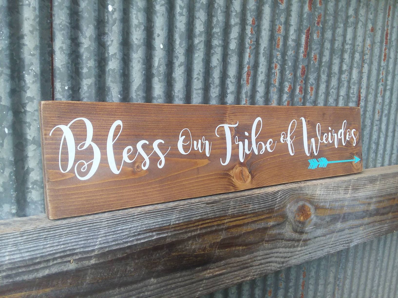 Bless Our Tribe of Weirdos Rustic Wood Sign~fixer Upper Decor~reclaimed ...