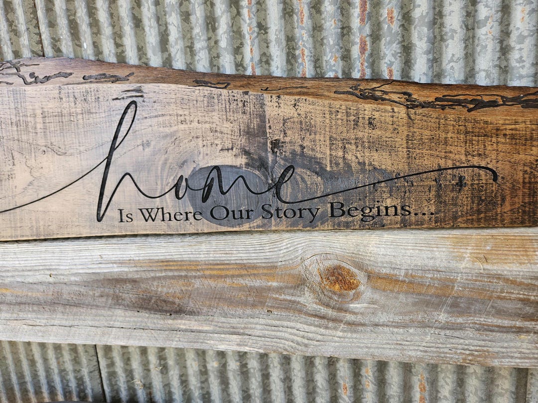 Live Edge Reclaimed Pecan Wood Sign: Farmhouse Home Decor - Etsy