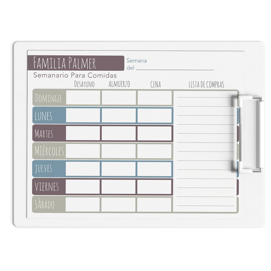 Meal Planner Printable, Weekly, Spanish, Editable PDF, Personalized ...
