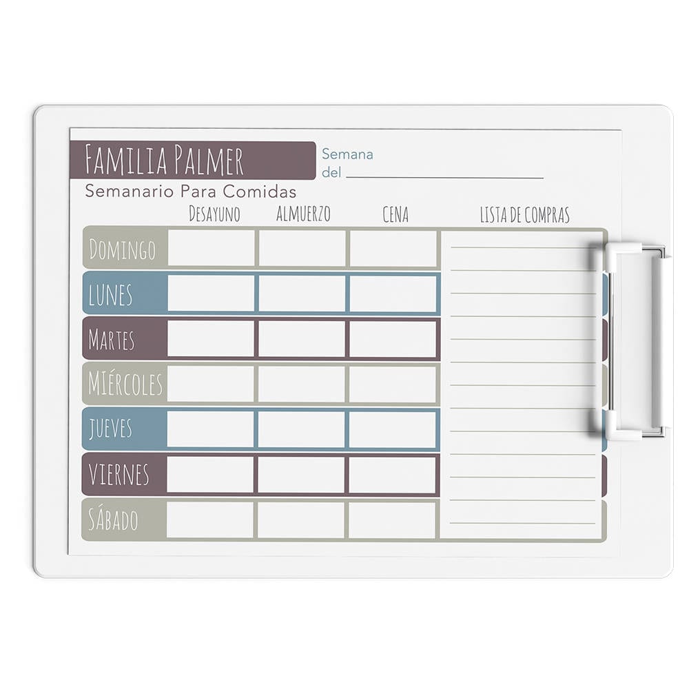 Meal Planner Printable, Weekly, Spanish, Editable PDF, Personalized ...