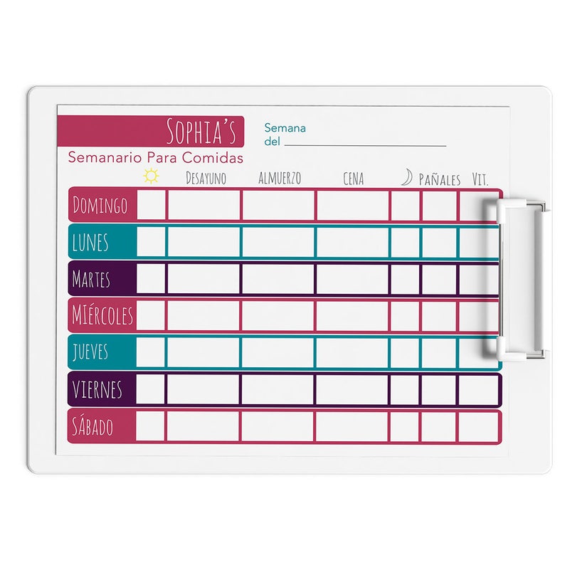 Meal Planner Printable for Baby, Spanish, Meal Tracker, Food Planning ...