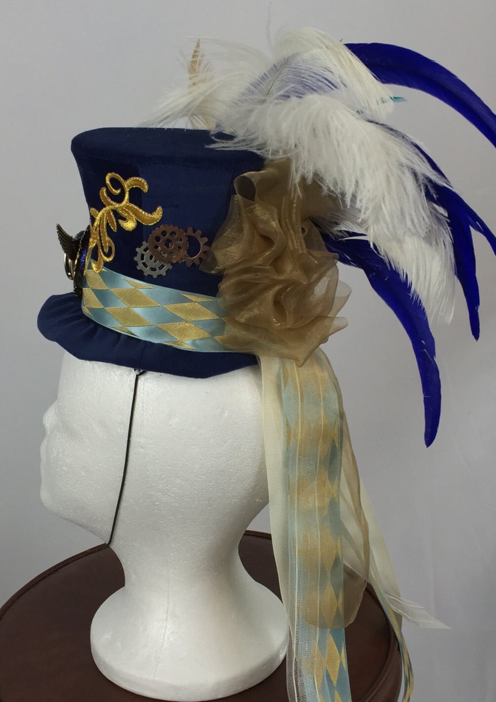 Gorgeous Dark Blue Velvet Steampunk Top Hat - One of a Kind! - Etsy