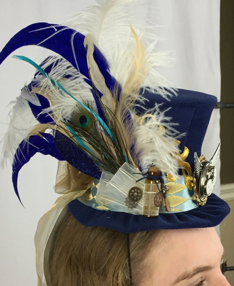 Gorgeous Dark Blue Velvet Steampunk Top Hat - One of a Kind! - Etsy