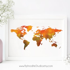 World Map Print 24x36 World Printable Poster | Etsy