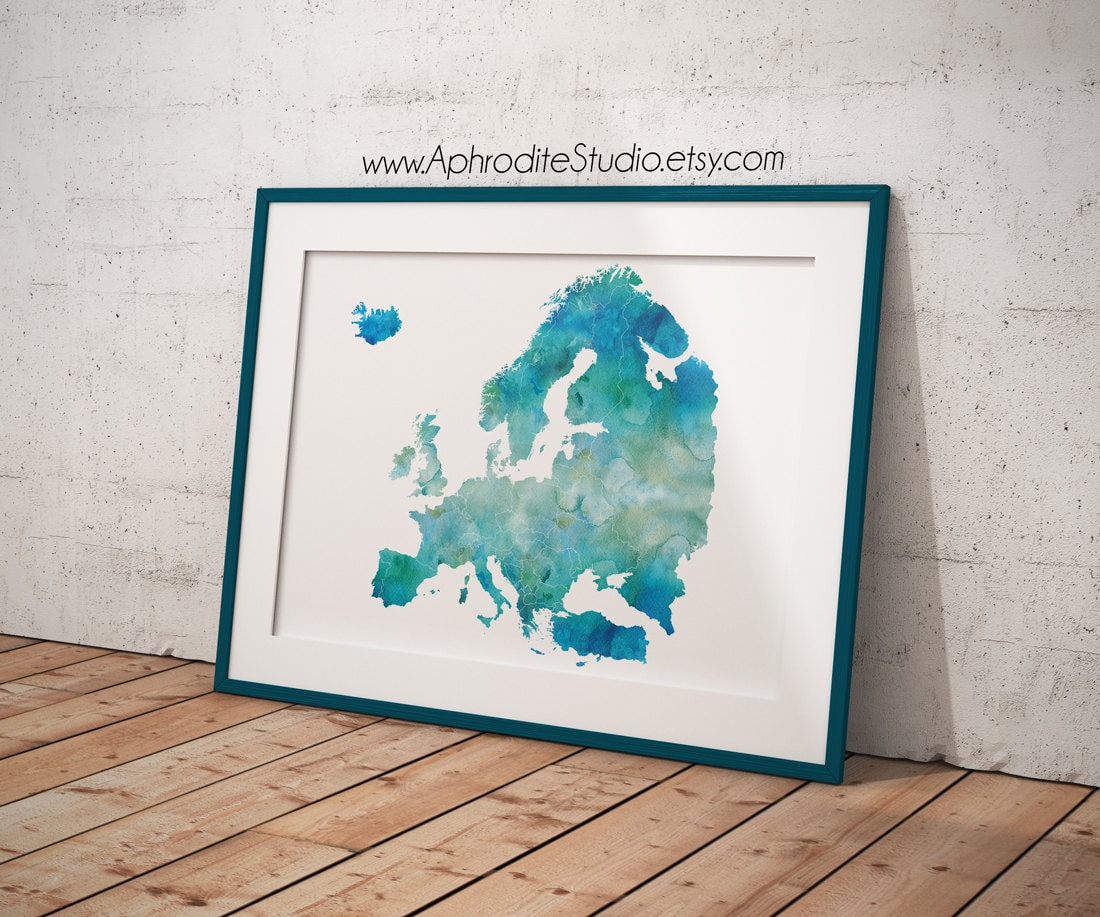 Europe Map Print 34x44 Europe Printable Poster - Etsy