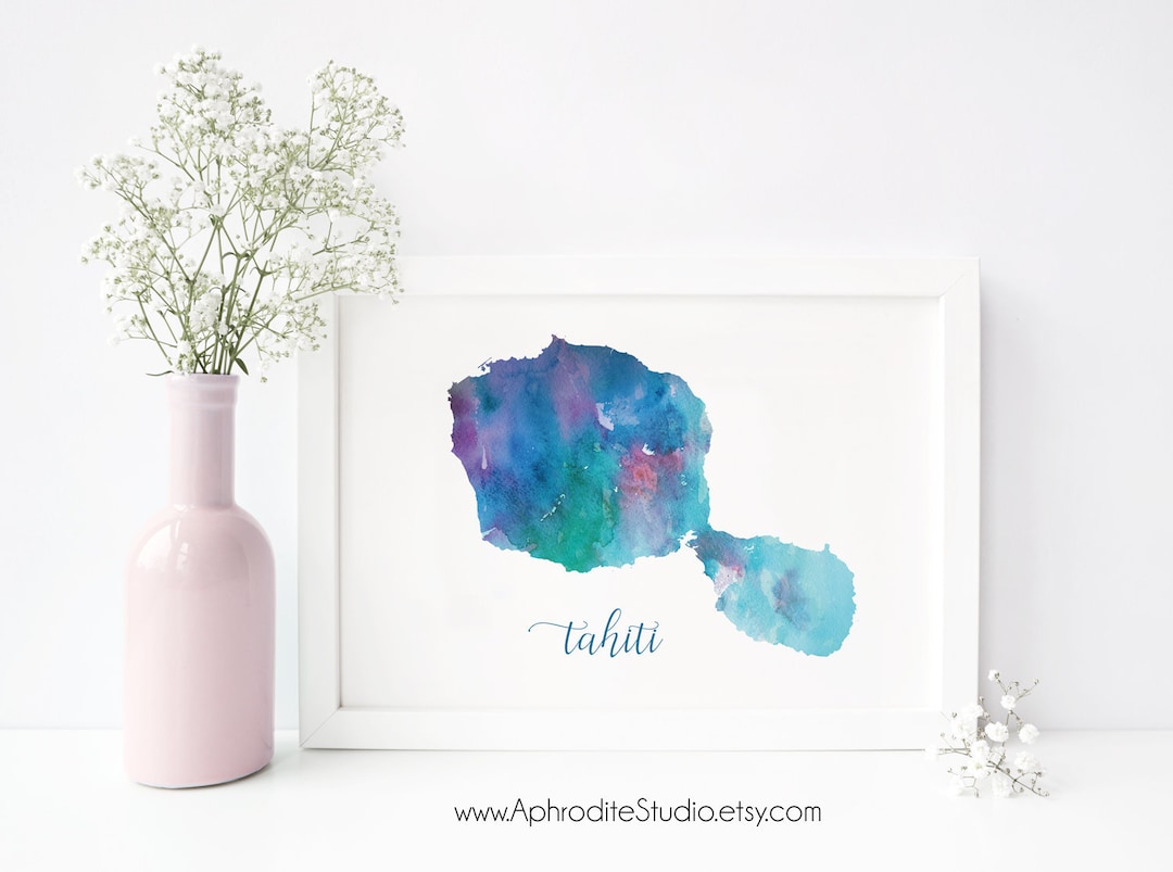 Tahiti Digital Print - Tahiti Printable Poster - Gift for Travel Lover ...