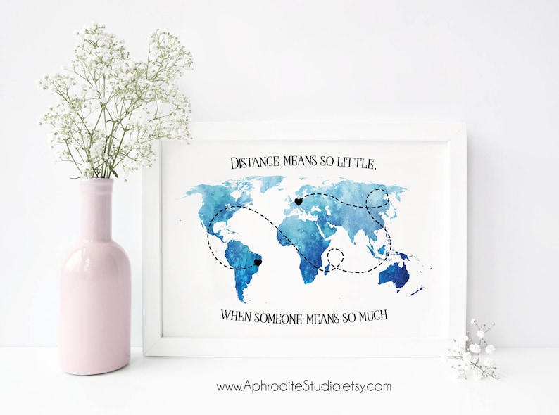 Best Friend Long Distance Print Moving Away Gift | Etsy
