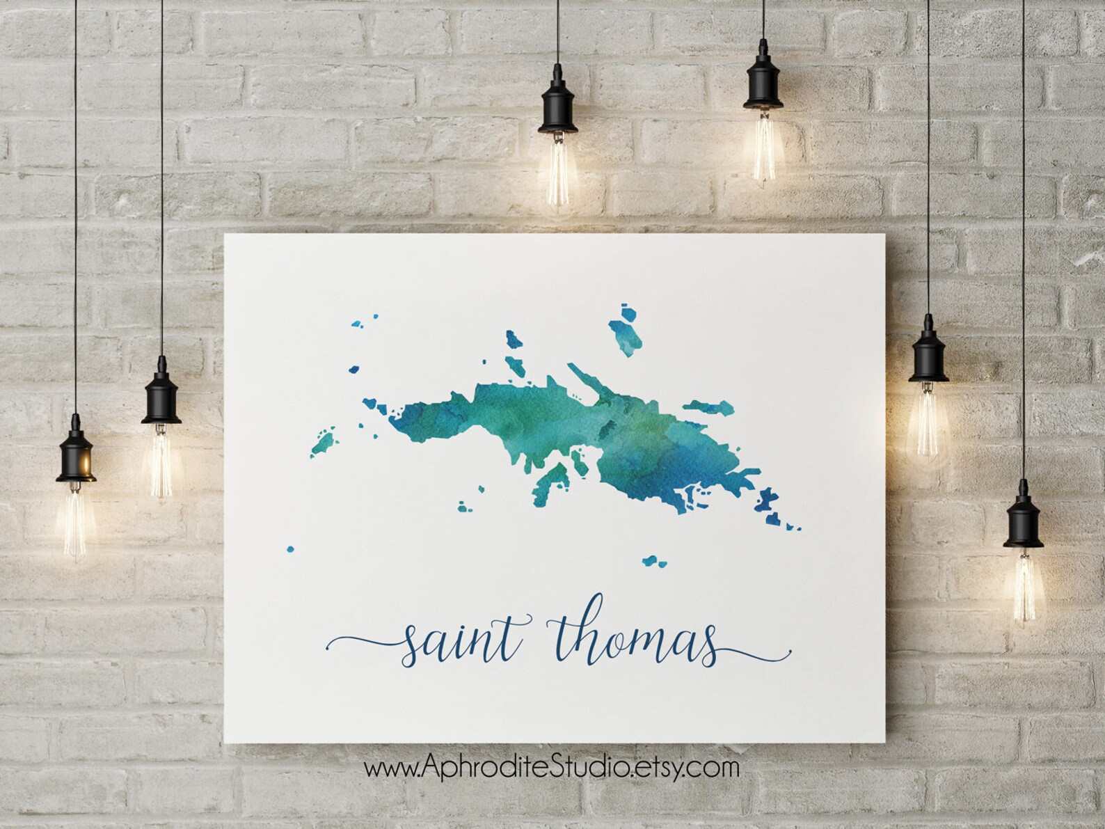 Saint Thomas Digital Print St Thomas Watercolor Poster - Etsy