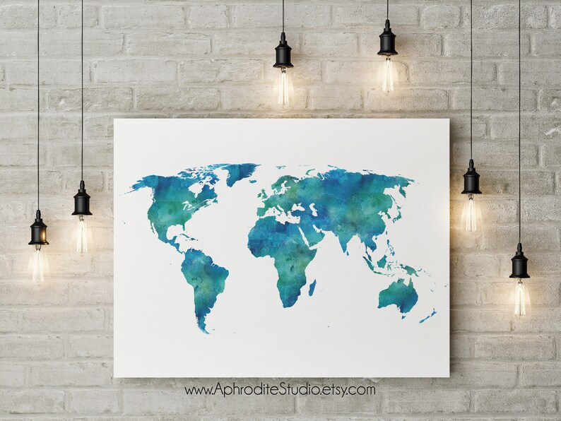 World Map Print 24x36 World Printable Poster - Etsy