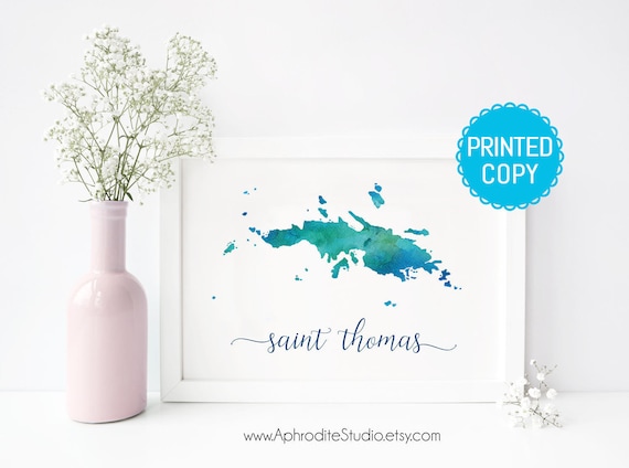 Saint Thomas Print St Thomas Watercolor Print Travel Decor | Etsy