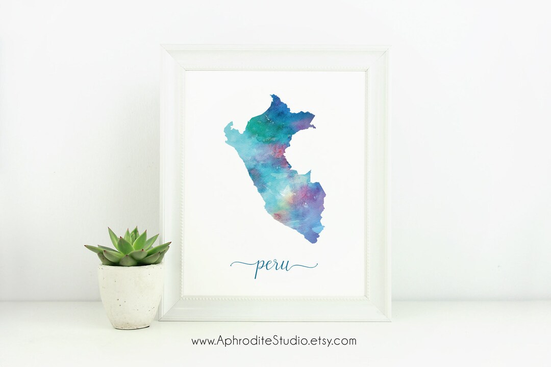 Peru Digital Print - Peru Watercolor Poster - Travel Decor - Gift for ...