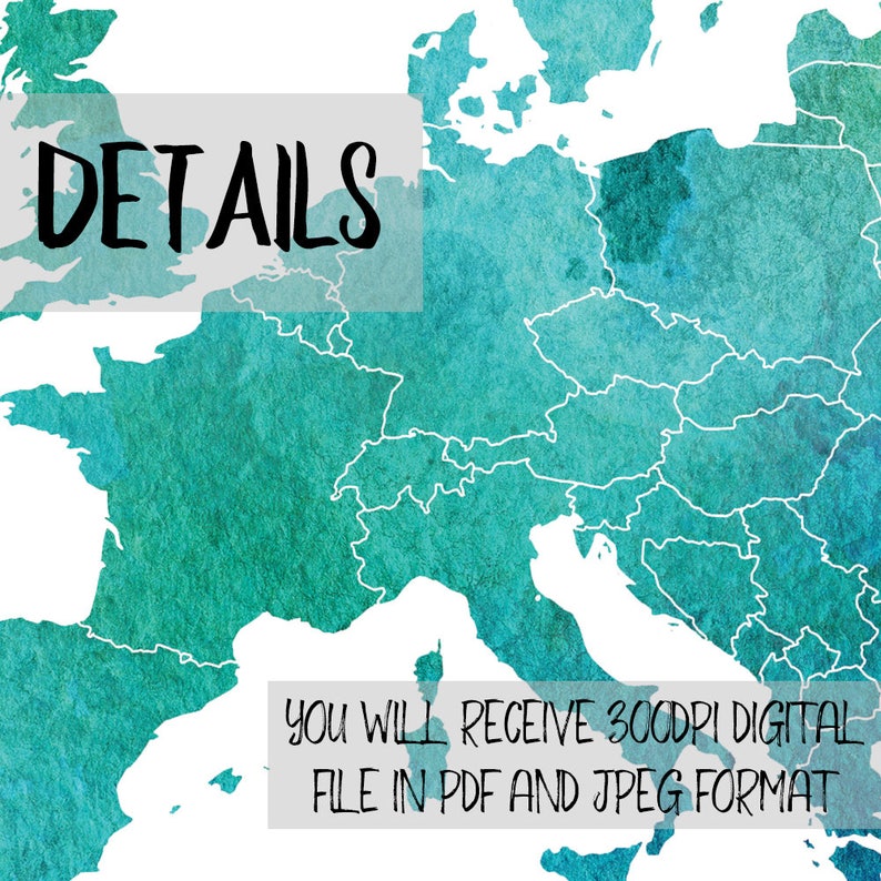 World Map Print 24x36 World Printable Poster - Etsy