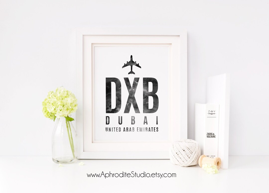 DXB Airport Digital Print - Dubai Airport Print - Gift for Flight ...