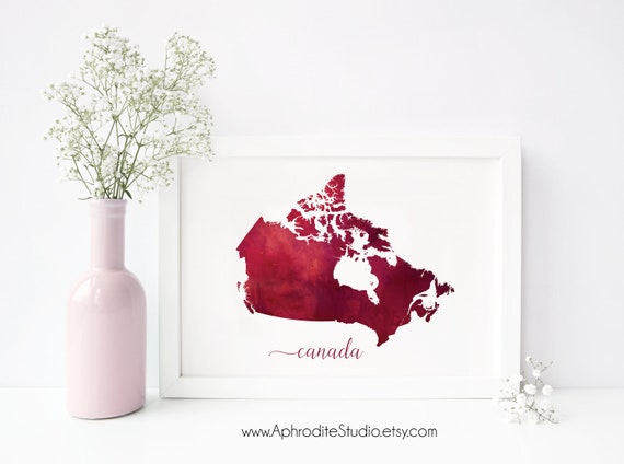 Canada Map Print Canada Printable Poster Travel Decor | Etsy