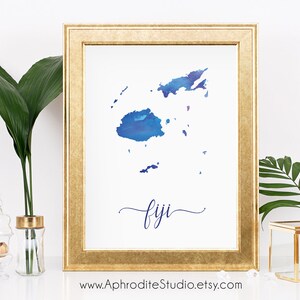 Fiji Print - Fiji Watercolor Print - Fiji Digital Poster - Fiji Art ...