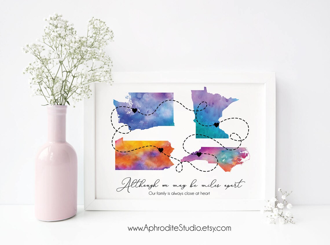 Country to country print Military family print Long | Etsy