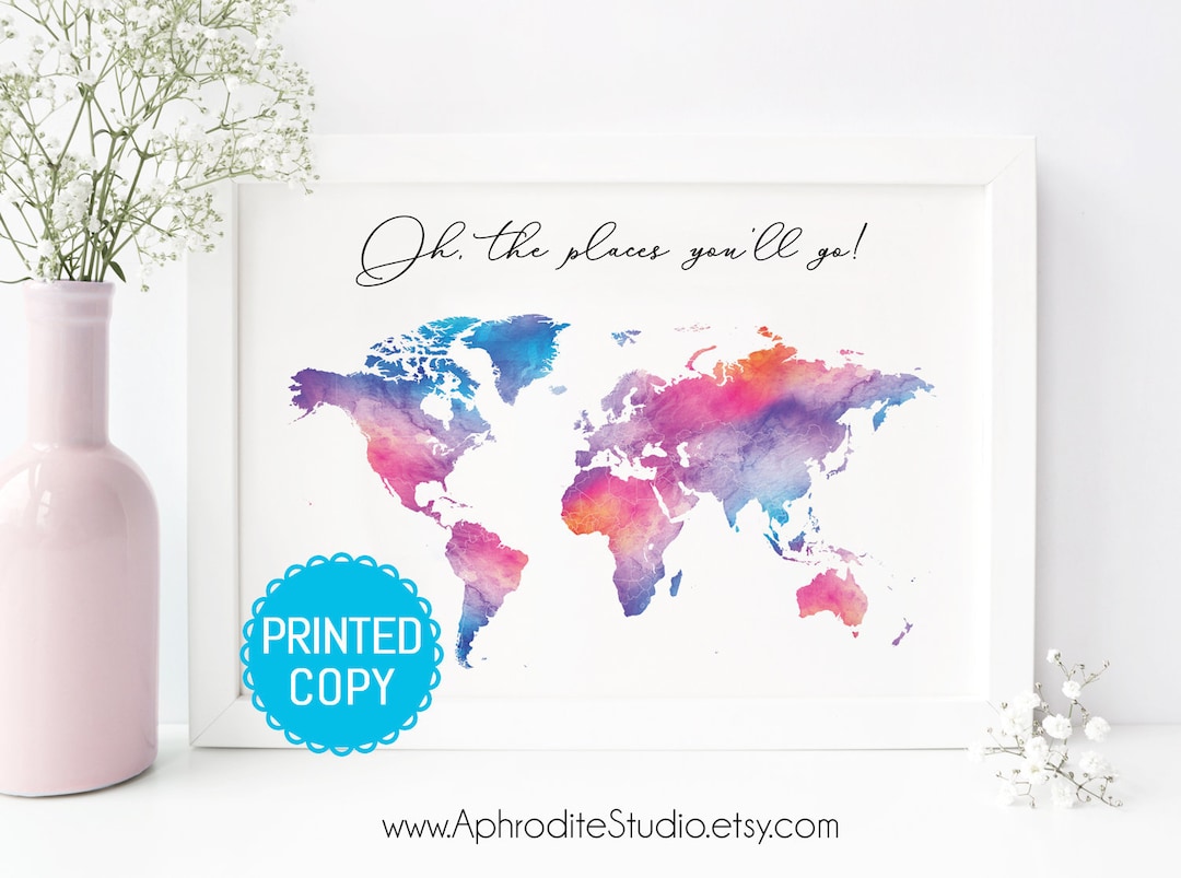 Oh, the Places You'll Go Print - Oh the Places You'll Go Map Print ...