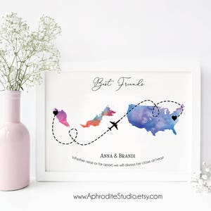 Best Friend Long Distance Print - Moving Away Gift - Graduation Gift ...