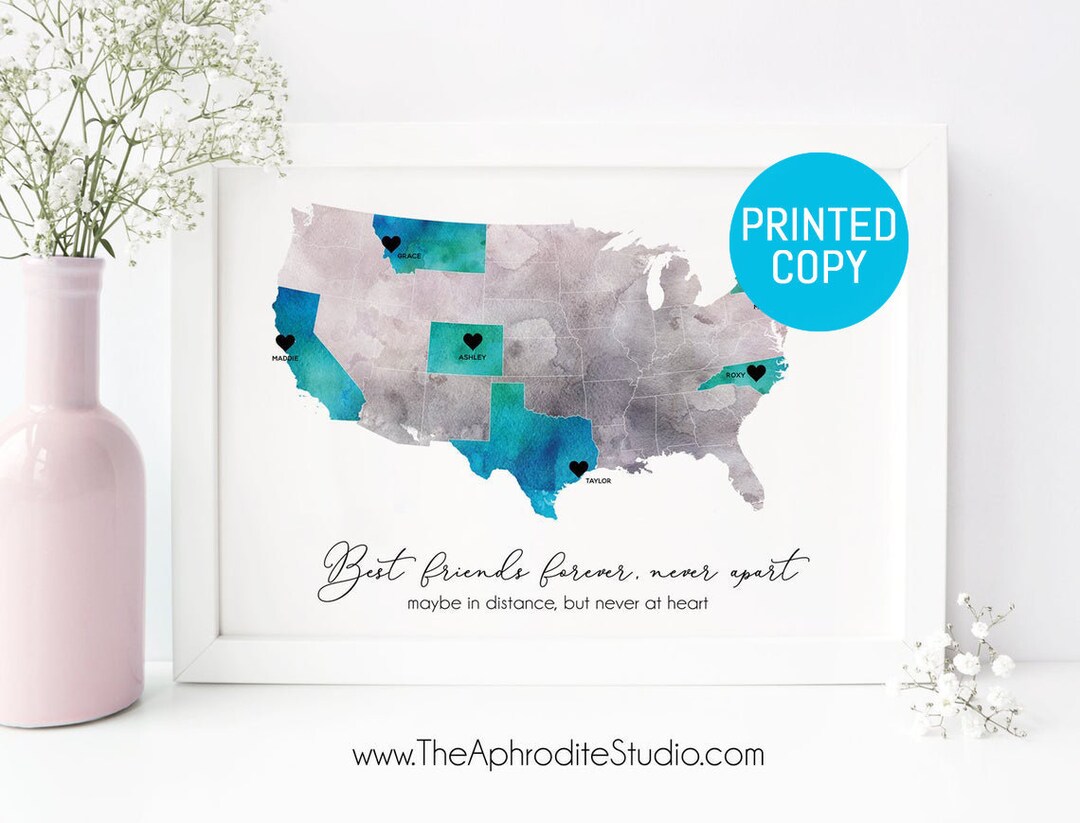 Personalized USA Map - USA Travel Map - Graduation Gift - Gift for Best ...