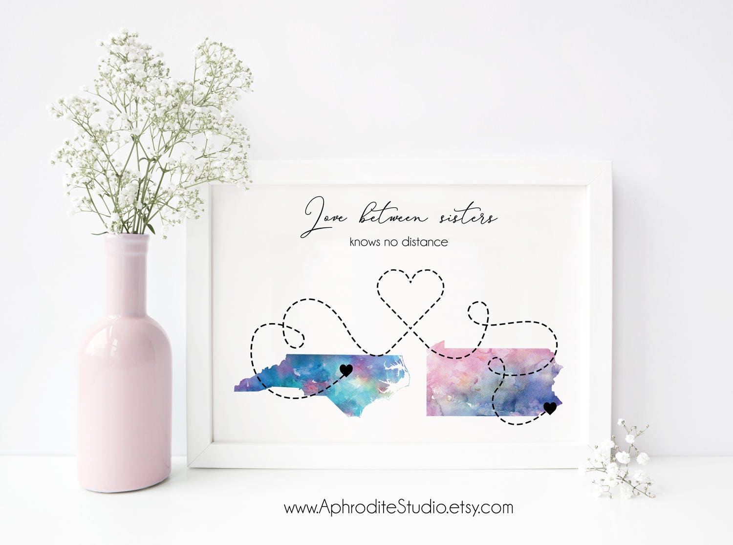 Long Distance Sister Print Gift for Sister Gift for Sis - Etsy