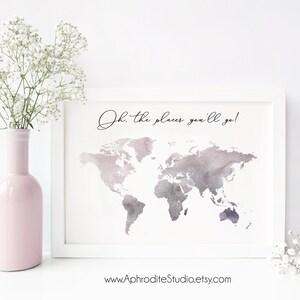 Oh, the Places You'll Go Print - Oh the Places You'll Go Map Print ...