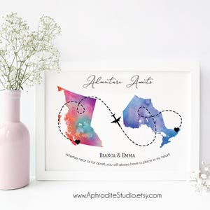 Best Friend Long Distance Print - Moving Away Gift - Graduation Gift ...