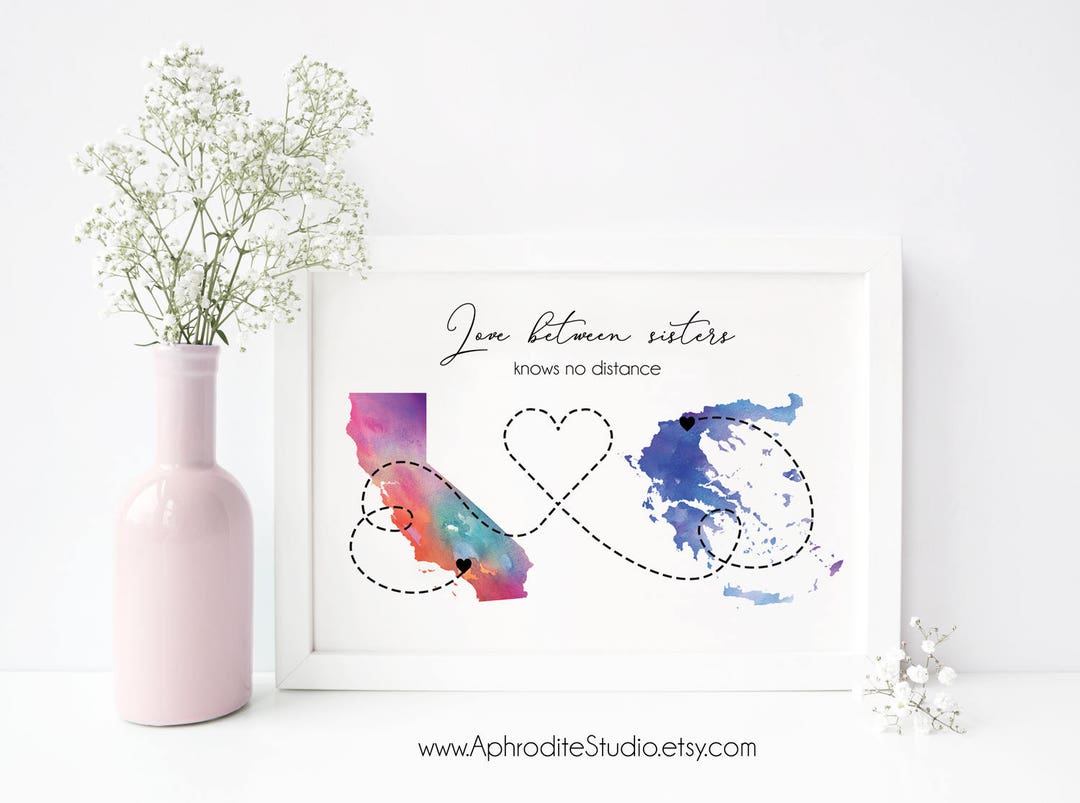 Long Distance Sister Print - Gift for Sister - Gift for Sis - Love ...