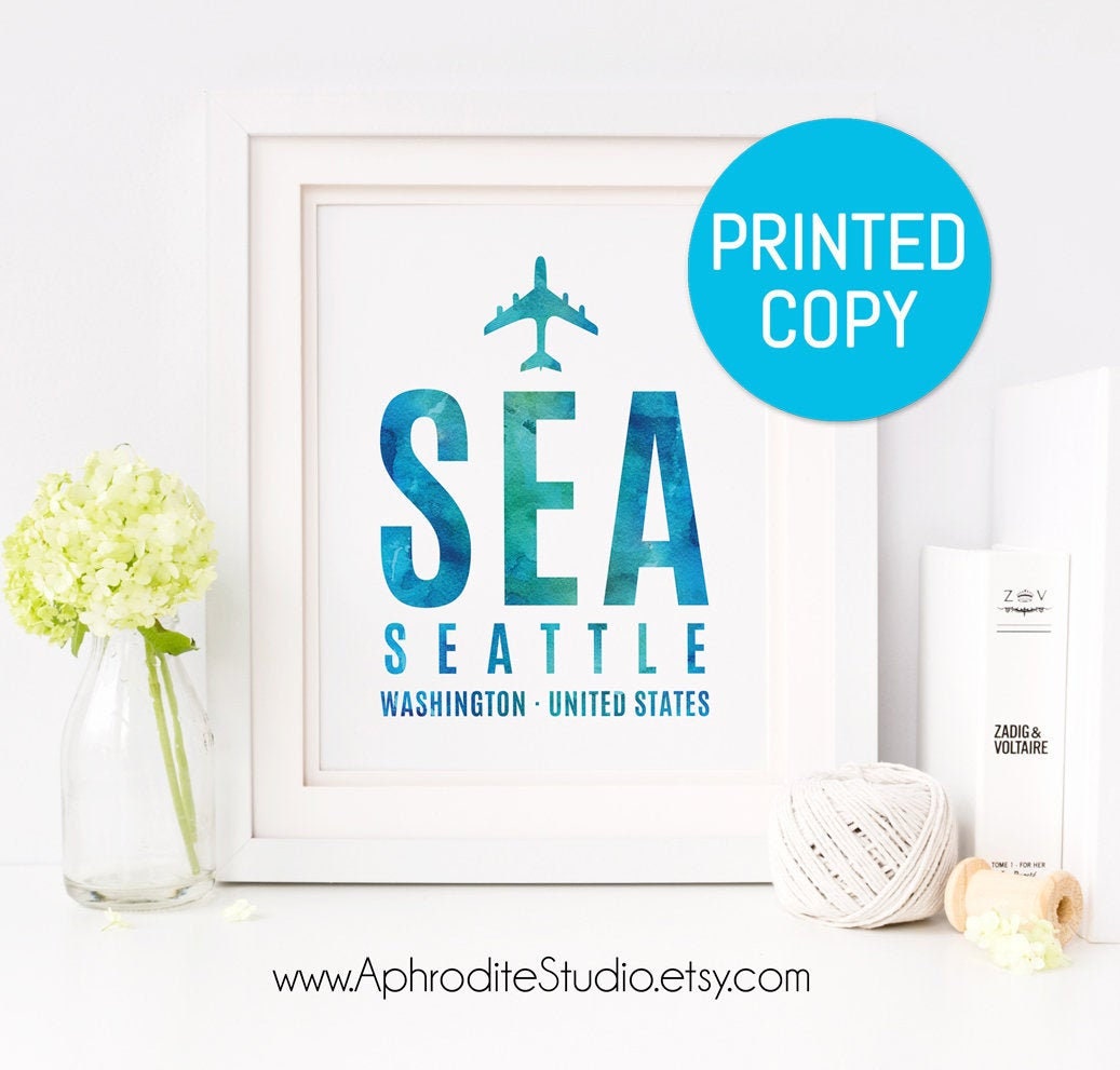 SEA Airport Print Seattle Airport Print Gift for Flight | Etsy