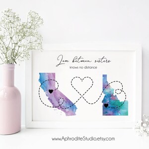 Long Distance Sister Print - Gift for Sister - Gift for Sis - Love ...