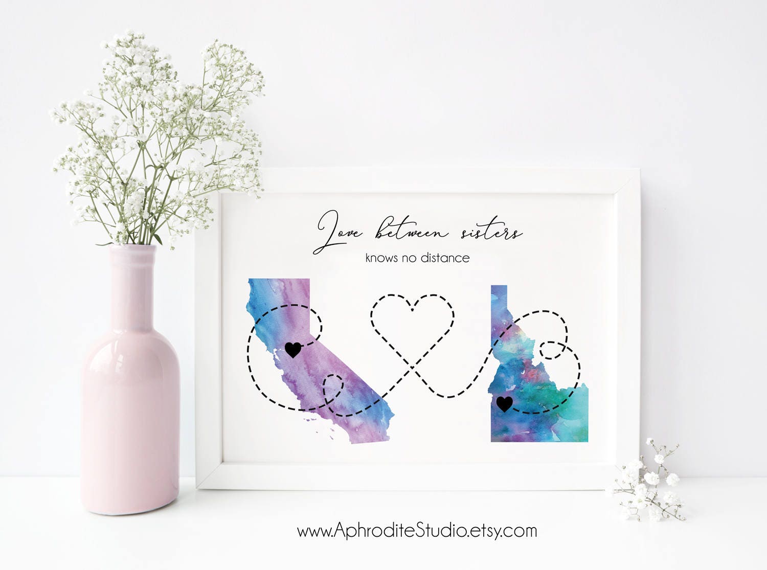 Long Distance Sister Print - Gift for Sister - Gift for Sis - Love ...