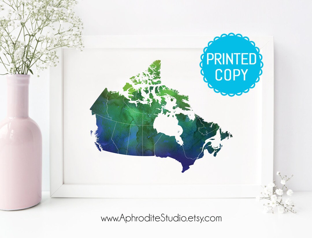 Canada Print - Canada Map Print - Canada State Print - Canada ...